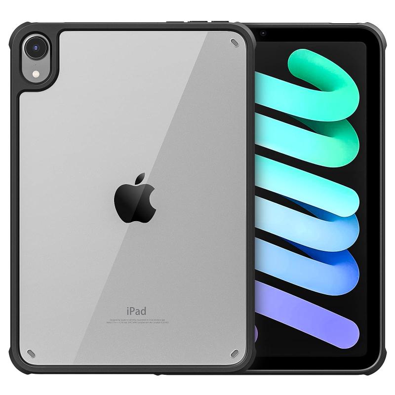 iPad Mini 6 ケース MoKo iPad mini 第6世代 8.3インチ 2021専用（モデル番号：A2567/A2568/A2569） クリアケース TPU枠+PCシェル 衝撃吸収 擦り傷防止 精密設計 薄型 枠ブラック 透明ケース