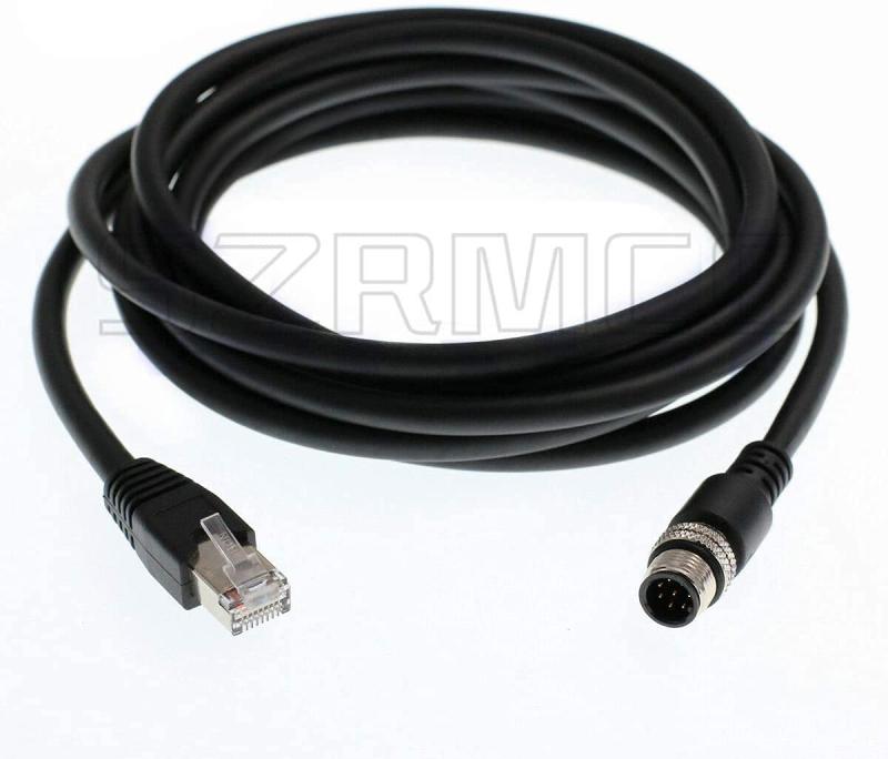SZRMCCCognex産業用カメラギガビットイーサネットCat-6シールドケーブルM128位置AコードオスからRJ45このM12AコードからRJ45ギガビットイーサネットCat-6シールド防水IP67定格の防塵および防水用の環境シーリング...