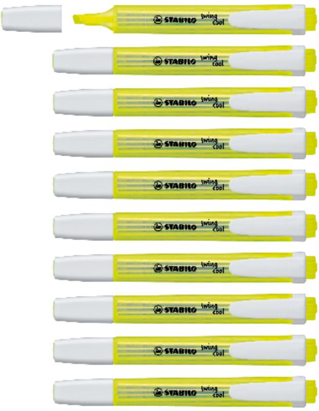 Stabilo Swing Cool Highlighter Water-based Chisel Tip 1-4mm Line Yellow Ref 265/24 [Pack of 10] 蛍光ペン (並行輸入品)