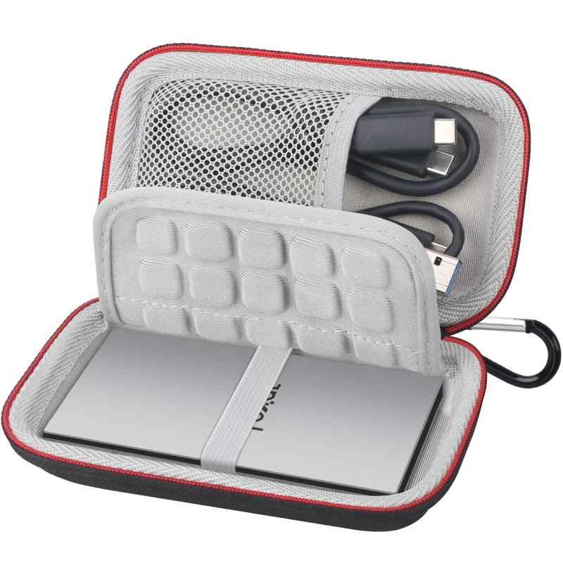 Lacdo ハードキャリングケース 用 Lexar ES3 ポータブルSSD 外付けソリッドステートドライブ 1TB 2TB 4TB SDカードオーガナイザー 衝撃吸収ハードEVA保護収納トラベルバッグ