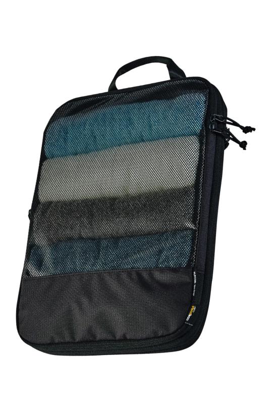 エレコム パッキングキューブ 圧縮袋 Lサイズ 20L セパレート構造 CORDURA 高耐久ファスナー採用 ブラック BMA-TRCS01LBK