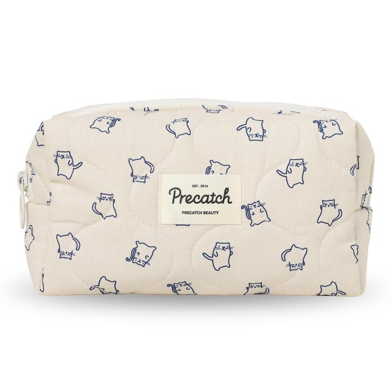 miucatch ポーチ 可愛いサニタリーポーチ ミニポーチ スクエア型ポーチ レディース用サニタリーポーチ 化粧ポーチ 生理用品収納 薄型 スクエア型 フラット 猫柄 小型 収納