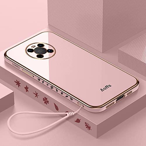スマホ携帯ケース【HW Mate40 Pro専用】ソフトTPU 3Dメッキフレーム スクエアエッジ ストラップホール付き 独立キー キラキラ