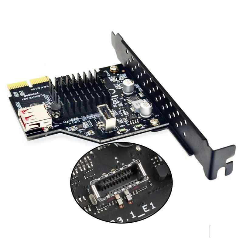 Cablecc USB 3.1フロントパネルソケットとマザーボード用USB 2.0-PCI-E ExpressカードアダプタConnector1：USB 2.0ソケットConnector2：USB 3.1フロントパネルヘッダーこのアダプター...