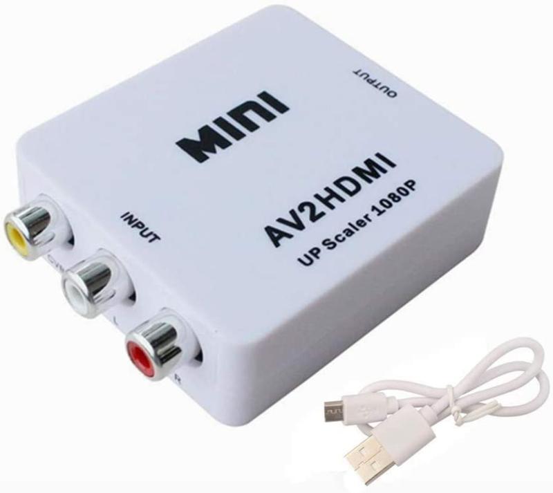 コンポジット(黄)映像を、HDMIに変換する：RCA/AVケーブルからHDMIへの変換アダプター：コンポジットto HDMI アップスケールコンバーター/av to HDMI変更アダプター/コンポジット端子ーHDMI端子へ