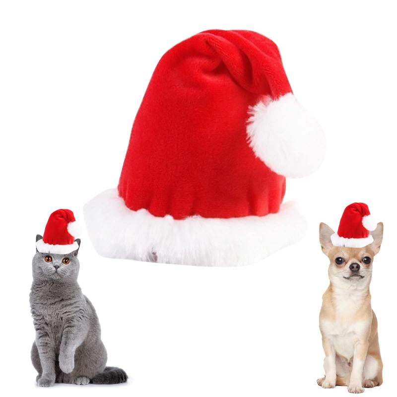 クリスマス ペット服 コスチューム 可愛い 猫 犬 帽子 ポンポン付き 被り物 ペット サンタ 帽子 コスプレ 仮装 パーティー 写真撮影【クリスマス犬帽子】おしゃれなペットクリスマスコスチュームです。赤のサンタ帽子にもこもこした白いポンポ...