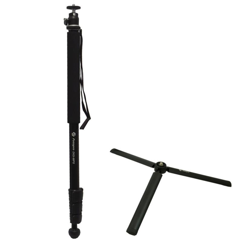 Fotopro 一脚+サポート三脚 DIGI-MPS ブラック 4段 自立式 自由雲台 アルミ 816856一脚とサポート三脚がセットになった3wayの自立式一脚取り外し可能な一脚にサポート三脚を付ければ「自立式一脚」としても使えます。ミニ...