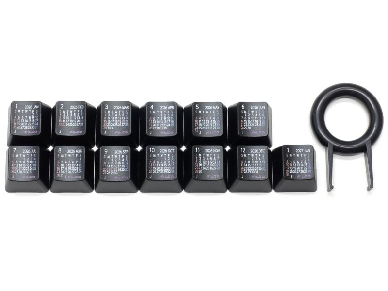 FILCO Calendar Keycap Set 2026 2026年分＋2027年1月 13キーセット キープラー付 上面印刷 日本祝日入り ブラック FC2026JTB カレンダーキーキャップ商品内容：キーキャップ 13個（2026年...