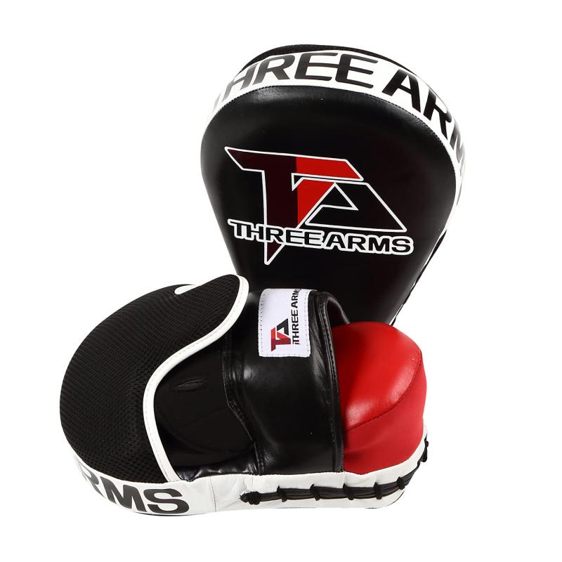THREE ARMS カーブ パンチングミット FOCUS (フリーサイズ/左右セット) ぶ厚いパットで衝撃を高吸収 手首の負担軽減 (ミット打ち/ボクシング/空手/格闘技) 練習 初心者 プロ 柔らかい 頑丈 衝撃吸【抜群のフィット感で打...
