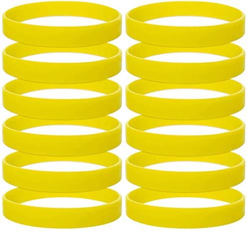 Popluxy シリコンリストバンド シリコンブレスレット スポーツやチーム分けに適して 無地 12個セット
