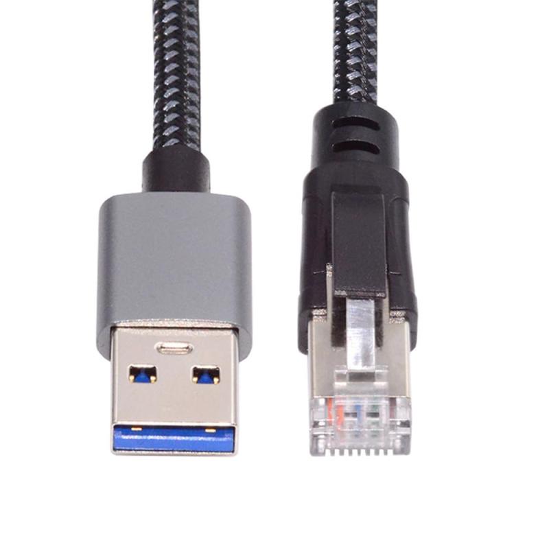 NFHK ケーブル USB-C - イーサネットケーブル USB3.0 タイプA - RJ45 オスコード 1000Mbps ギガビット LAN ネットワークに直接接続 USB2.0 と互換性あり