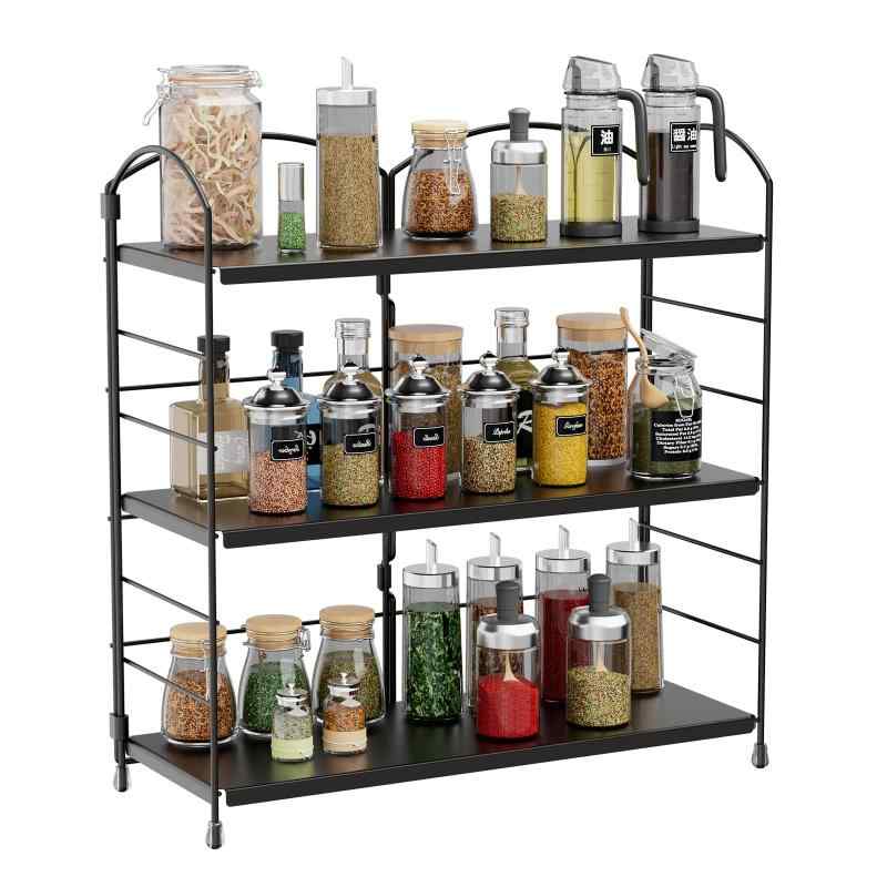 GAGUIUP 調味料ラック【コンパクト設計 &amp; 大容量収納】調味料ラックのサイズは40×16×42cm、最大耐荷重：20kg。全体構造が均一に塗装されており、醤油さし、油ボトルという腐食性の調味料に接触したり湿気の多い環境で長期間...