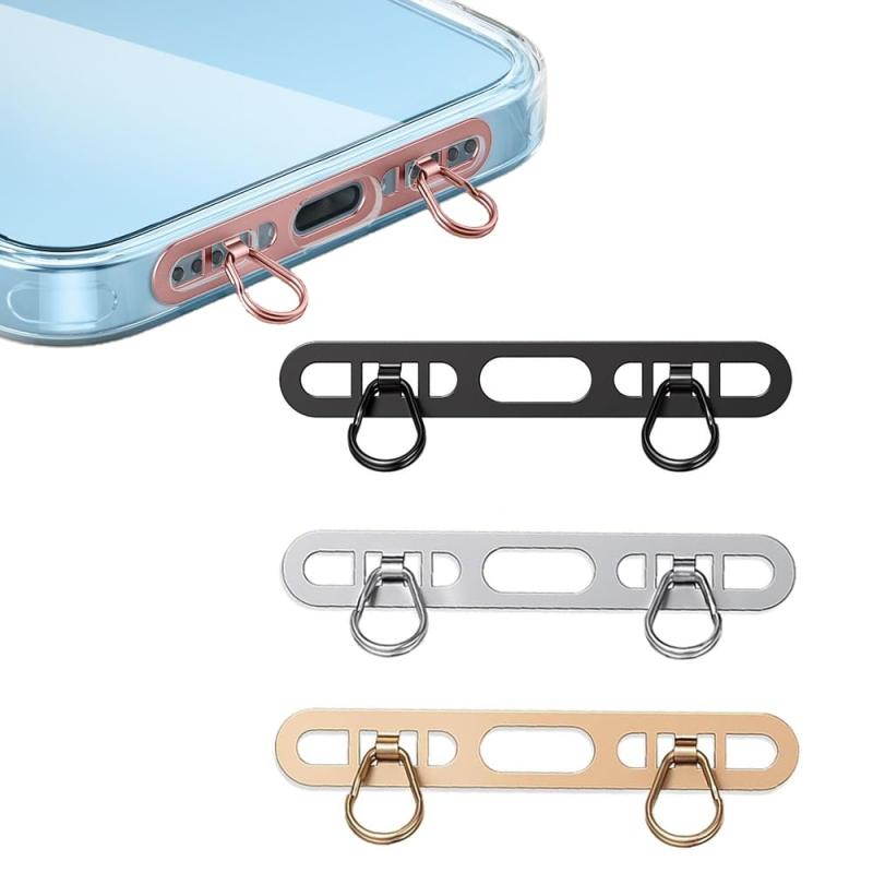 サムコス ストラップホルダー 4色セット スマホストラップホルダー 携帯ストラップホルダー ステンレス製 極薄0.4mm 専用2点吊り iPhone対応 スマホアクセサリー 充電影響なし 落下紛失防止【4色セット】スマホストラップ用ホルダー...