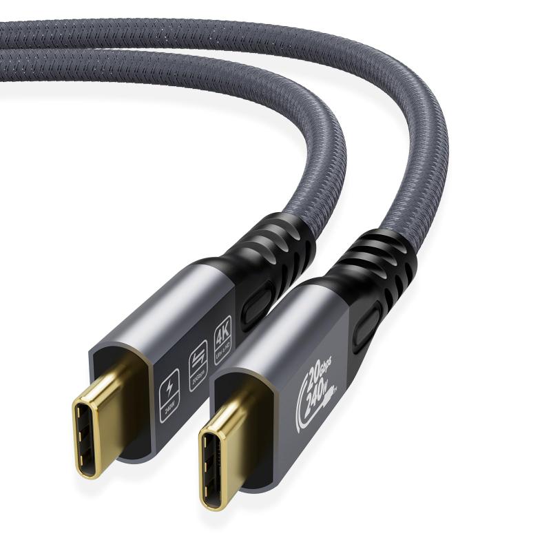 MOPOCHG USB C ケーブル USB-C 3.2 Gen2 タイプc ケーブル、240W PD3.1 急速充電、20Gbps データ転送、8K@30Hz / 4K@144Hz 映像出力対応、Thunderbolt 5/4/3 互換、...