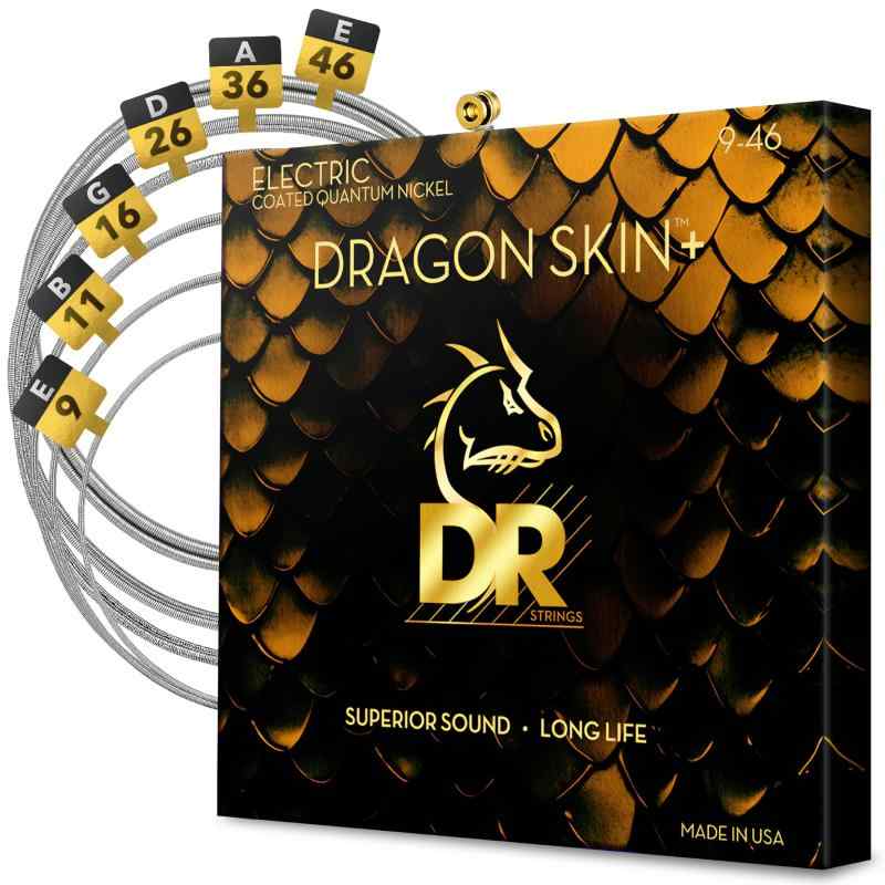 DR Strings (デーアール) エレキギター弦 クァンタムニッケルを巻弦に採用 DRAGON SKIN＋ DEQ-9-46 【】COATED QUANTUM NICKEL09-11-16-26-36-46Coated Wrap Wir...