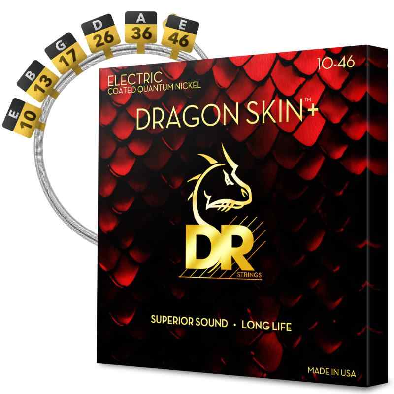DR Strings (デーアール) エレキギター弦 クァンタムニッケルを巻弦に採用 DRAGON SKIN＋ DEQ-10 【】COATED QUANTUM NICKEL10-13-17-26-36-46Coated Wrap Wire：...
