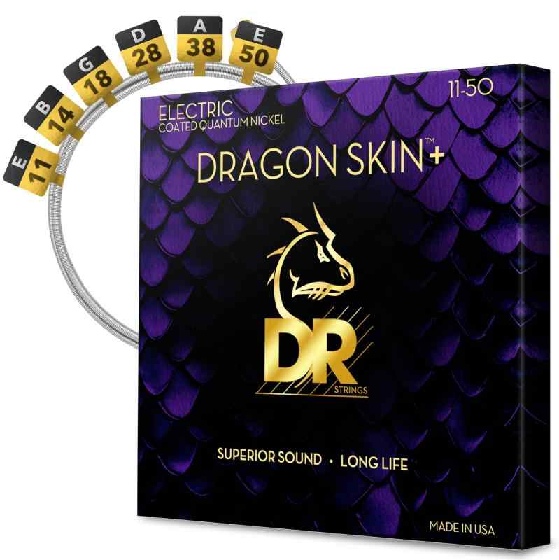 DR Strings (デーアール) エレキギター弦 クァンタムニッケルを巻弦に採用 DRAGON SKIN＋ DEQ-11 【】COATED QUANTUM NICKEL11-14-18-28-38-50Coated Wrap Wire：...