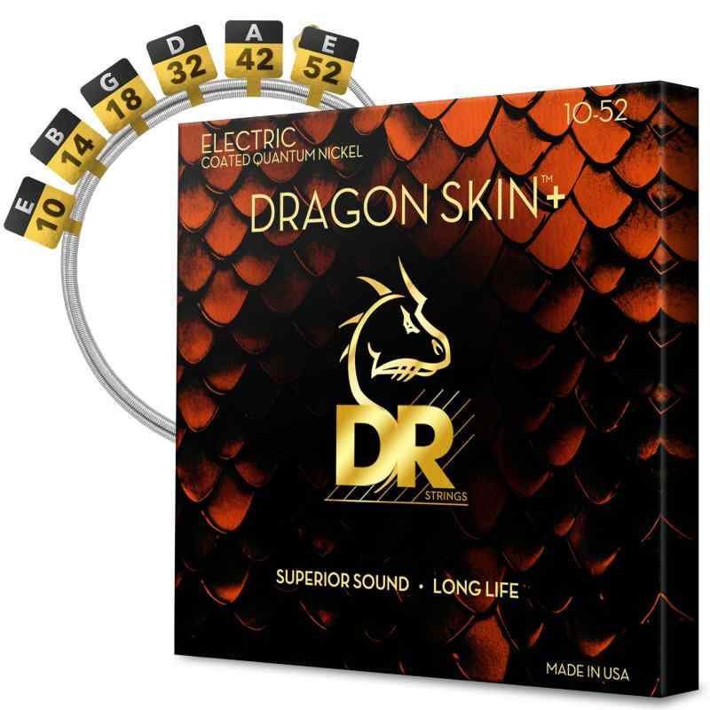 DR Strings (デーアール) エレキギター弦 クァンタムニッケルを巻弦に採用 DRAGON SKIN＋ DEQ-10/52 【】COATED QUANTUM NICKEL10-13-17-32-42-52Coated Wrap Wi...