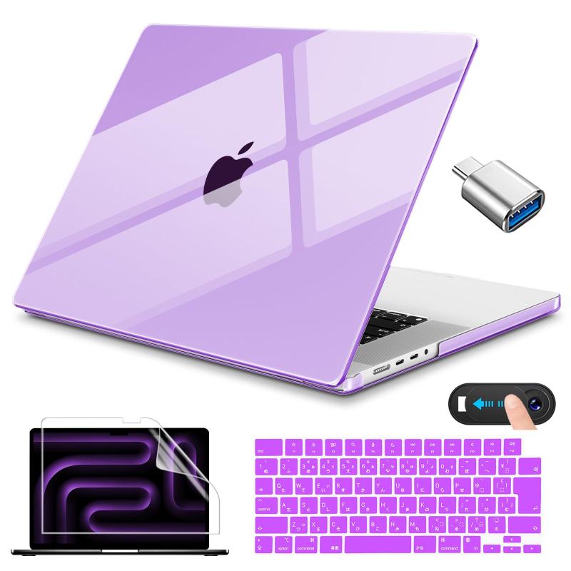 CISSOOK MacBook Pro 14 インチ ケース クリア 透明 A2442 m1 pro モデル対応 2021年 新型 シェルカバー おしゃれ 薄型 耐衝撃 軽量 日本語 JIS配列 キーボードカバー 画面 保護フィルム ウェブ...