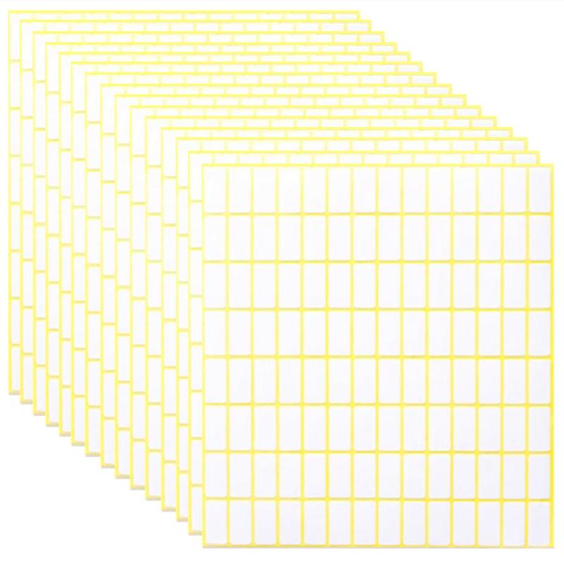 Getrays 15シート 長方形 ラベルシール、ホワイト 粘着ラベル、印刷可能識別ラベル 名前タグ 四角型ステッカー ために ボトル ジャー フォルダー 学校 事務所 台所用【携帯サイズ】✏️ 各矩形シールラベルのサイズは25 x 76 ...