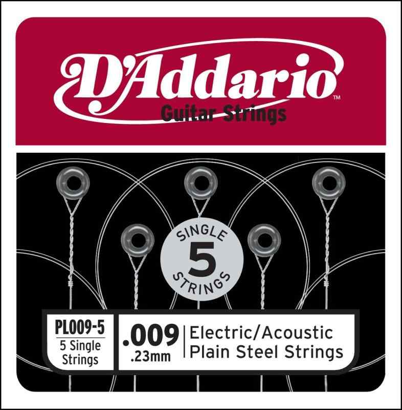 D'Addario ダダリオ エレキギター/アコースティックギター用バラ弦 Plain Steel .009 5本入り PL009-5 【】ダダリオのプレーンスチールギター弦は、長期間安定したトーンが持続する弦として世界中の絶賛されています...