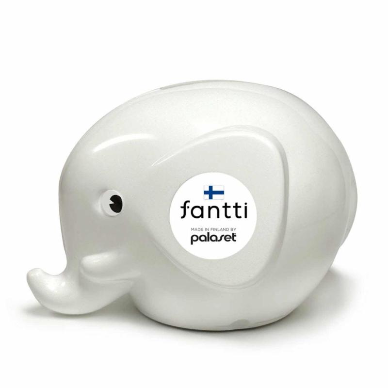 Fantti ゾウ 貯金箱 鍵付き 北欧 フィンランド おしゃれ インテリア 装飾 飾り 置物 エレファントバンク ホワイト Sサイズ：直径約11cm、 本体重量55g、 素材・材質ポリスチレン(BPAフリー）、 原産国：フィンランド原産国...