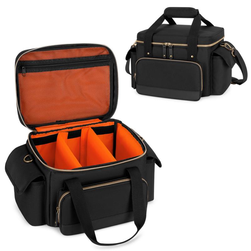 Damero レコード収納ケース 7インチレコード用 80枚以上収納可能 LPレコードアルバム収納キャリーバッグ 仕切り付き 旅行 コレクション コンサート用 バッグのみ大容量：このレコード収納ケースは7インチ/45回転レコードを80枚以上...