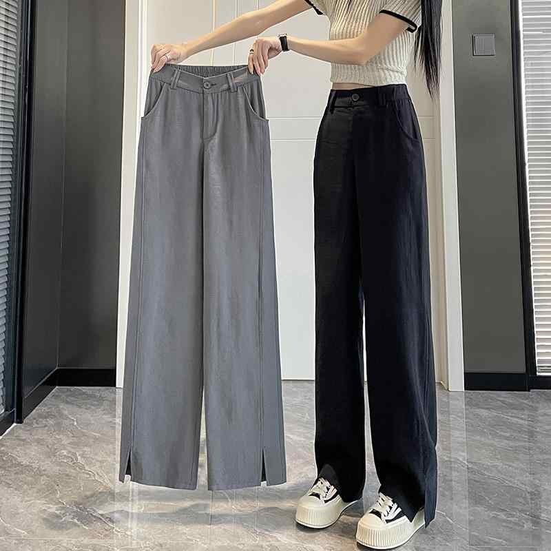 ・カテゴリ: カジュアルパンツ・主な素材: ポリエステル・パンツ丈: ロングパンツ・ウエスト: ハイウエスト・カラー展開: グレー、ブラック、ライトパープル、アプリコットグレー、ティーグリーン、グレー（低身長用）、ブラック（低身長用）、ライ...