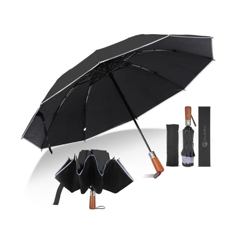 [WanderMore]折りたたみ 日傘 メンズ 大きいサイズ おりたたみ傘 逆折り式 晴雨兼用 折り畳み傘 10本骨 風に強い uvカット 100 完全遮光 遮熱 ワンタッチ 自動開閉 紫外線遮断 梅雨対策 強風対応