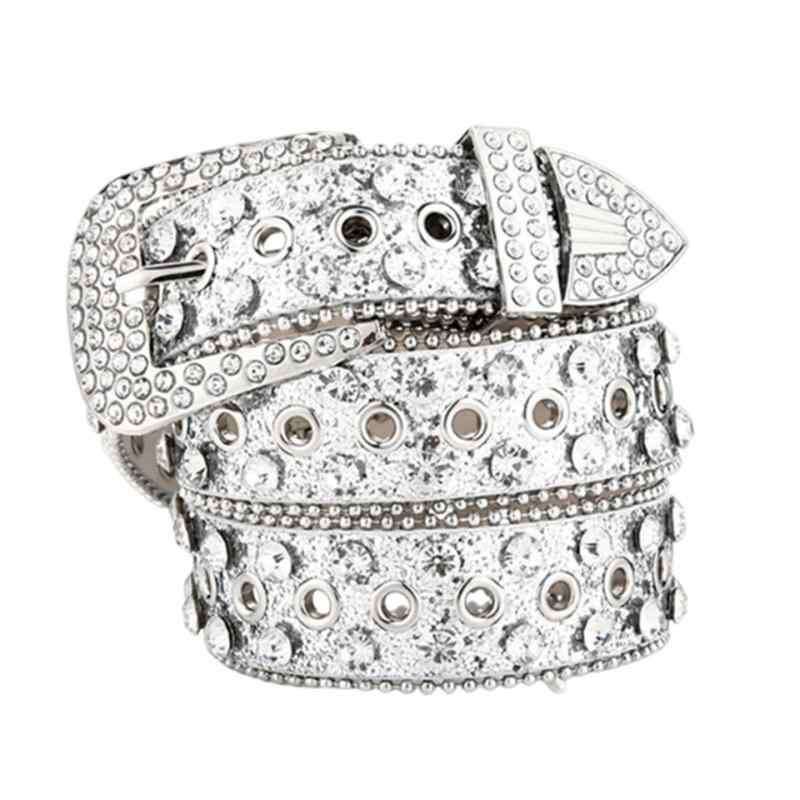 [Lamerry] ブリンブリンベルト キラキラ ラインストーン ギラギラ スタッズベルト ウエスタンベルト メタル バックル y2k ベルト 115cm メンズ レディースデザイン：ラインストーンとメタルバックルを組み合わせた華やかなY2...