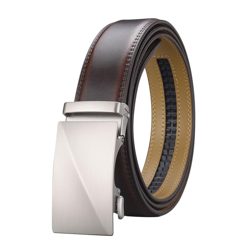 [ulterra] メンズ ベルト オートロック 本革 ギフトボックス ビジネス スーツ カジュアル 茶 ブラウン 無段階調整【ウルテラ 本革オートロックベルト】 日本革類卸売事業協同組合認定の専門資格レザーソムリエが厳選した高品質な革を使...