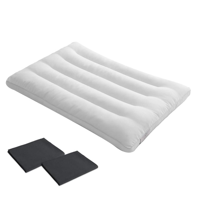 【日本製】枕 低め枕 3cm 極低・柔らかめ低反発 快眠サポート いびき対策 仰向け・ 横向き対応 首が痛くなりにくい設計 洗える 43×63cm 黒枕 素材:側地:ポリエステル100% 詰め物:ポリエステル100%生産国:日本【柔らかく支...