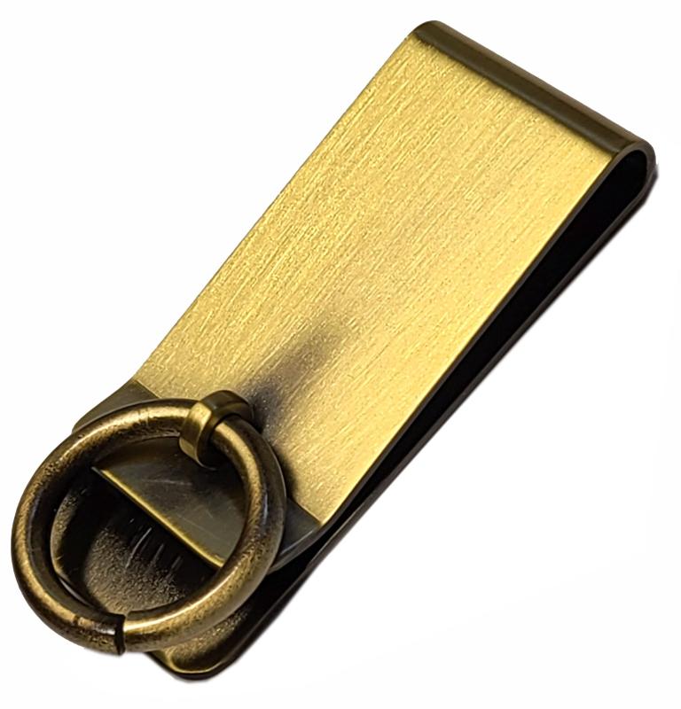 ベルトクリップ ホルダー 真鍮 日本製 おしゃれ ベルト バッグ キーホルダー リング付き (車 バイク 家 鍵 の プレゼント ギフト として)