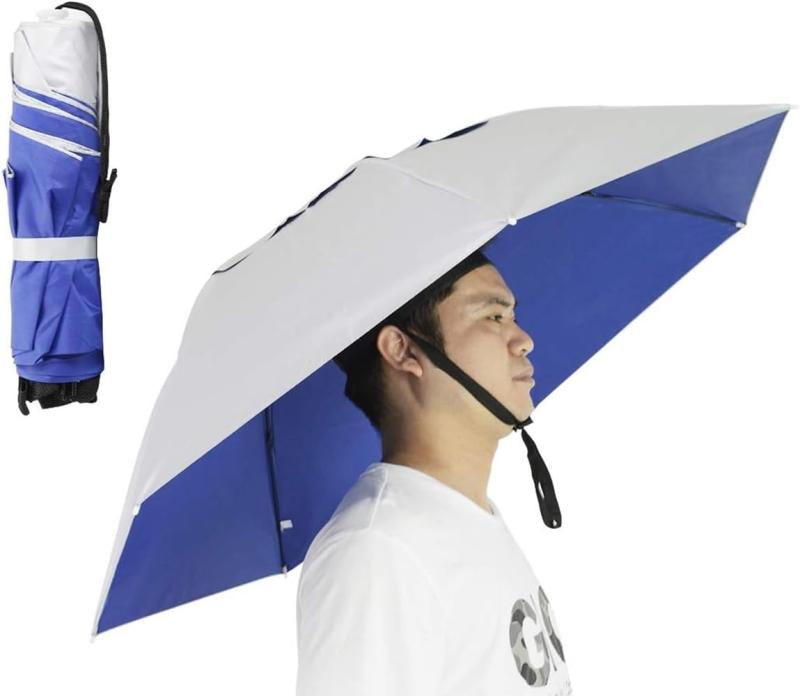 koundeneko かぶる傘 帽子傘 両手解放 折りたたみ 日傘 uvカット 晴雨兼用 紫外線対策 アンブレラハット 両手が使える 釣り傘 アウトドア/屋外作業/イベント/観戦/キャンプ/フィッシングに最適