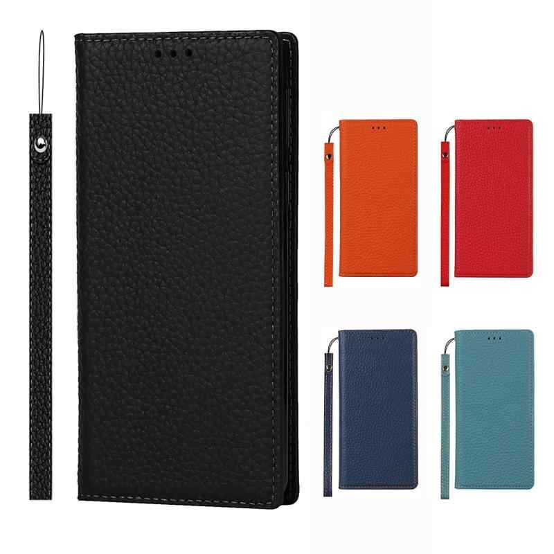 Elick シンプルスマホ5 ケース 手帳型 高級牛革 SoftBank シンプルスマホ5 A001SH ケース 手帳型 カバー 本革 マグネット式 スタンド機能 カード収納 ストラップ付き 黒