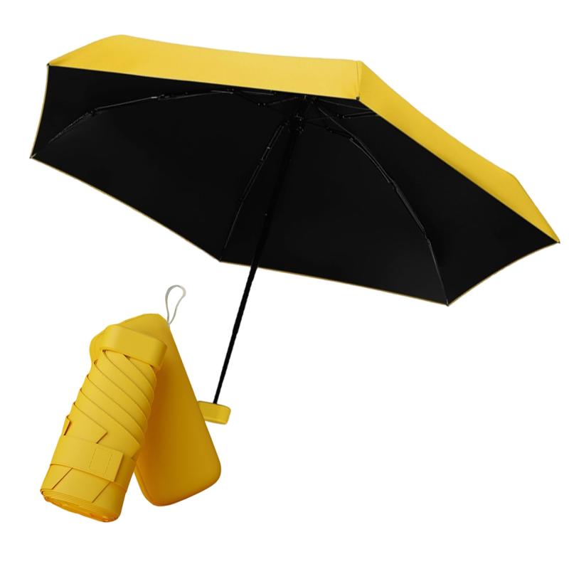 BLOOPIC 日傘 折りたたみ傘 UVカット UPF50+ 遮熱 6本骨 遮光 遮熱 黒塗層 晴雨兼用 超軽量245g コンパクト15cm 扁型5つ折り 日焼け防止 耐風撥水 梅雨対策 携帯便利 収納ポーチ付き ビジネス/旅行 【超薄ミニ...