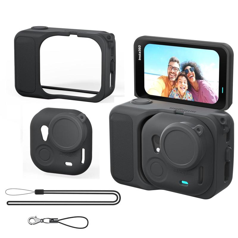 Taoricup Insta360 Go Ultra 対応 シリコンケース 保護ケース 保護カバー Insta360 Go Ultra 対応 アクセサリー レンズキャップ ストラップクイックリリースマグネットベースで簡単に取り外し可能。シリ...