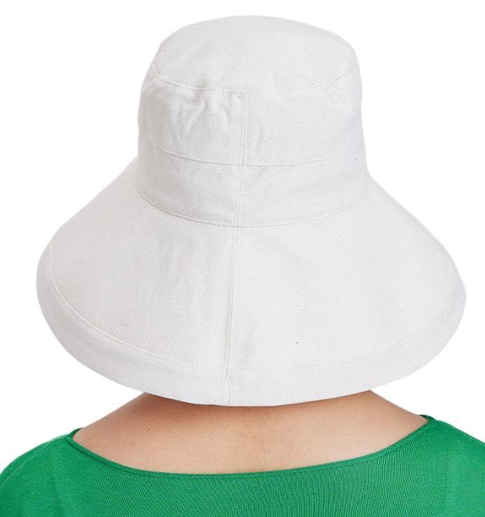 [スリーピングシープ] 自分サイズに調整出来る ストレスフリー 麻 綿 ハット 大きい 折りたたみ 日焼け つば広 日傘 レディース 女性 無地 uv カット