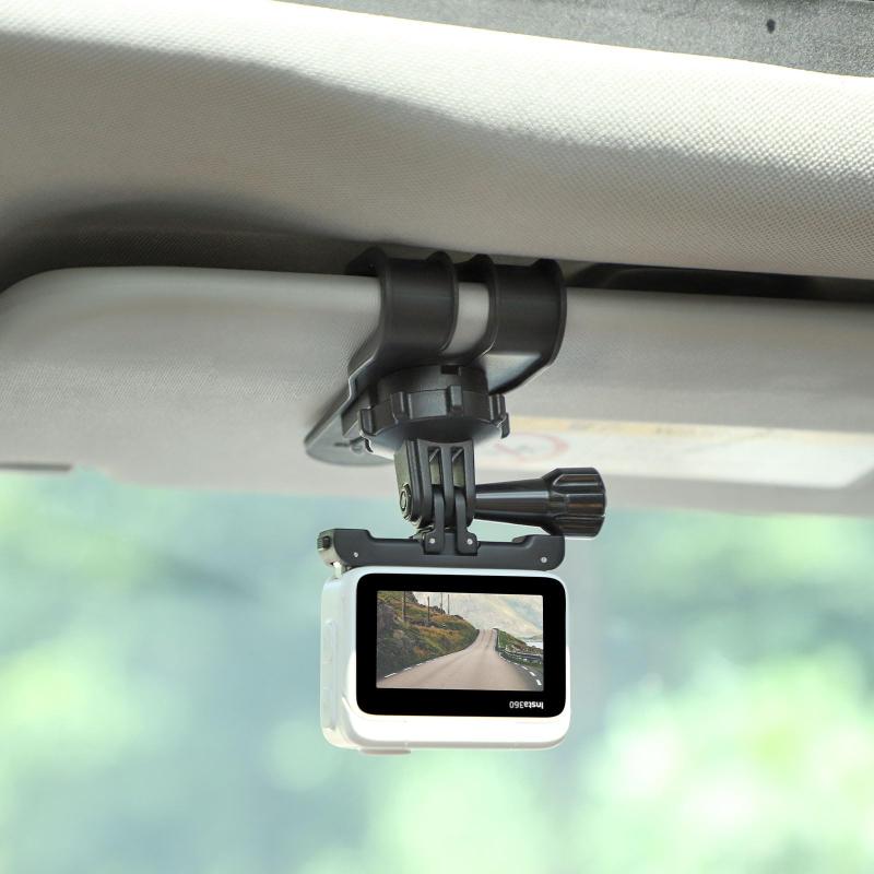 MAXOLA For Insta360 GO Ultra/GO 3/ OSMO 360用車載クリップ 自動車用サンバイザーホルダー360度回転カメラ Insta360/GoPro車載クリップ適用機種:compatible with Inst...