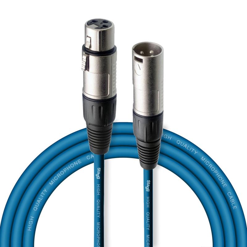 Stagg SMC3 CBL 3m XLR - XLR マイクケーブル - ブルー高品質のマイクケーブル。