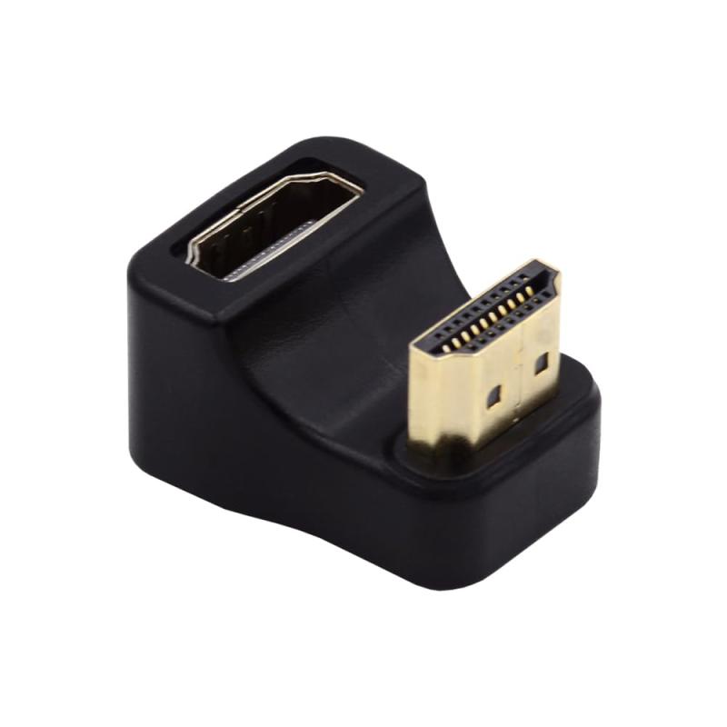 Cablecc HDMI Type-A to HDMI オス - メス 360 度延長アダプター反対側 U 字型バックアングル