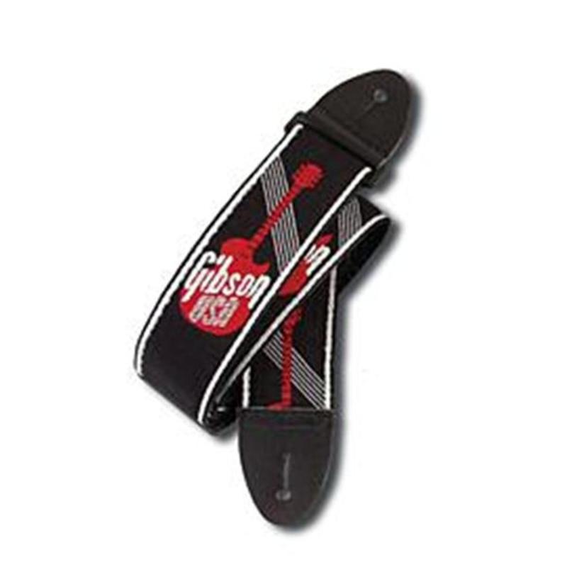 ギブソン GIBSON ASGG-600 2" Woven Strap with Gibson Logo-Red ギターストラップGibsonUSAのロゴの入ったストラップカラー：レッド幅：2インチ