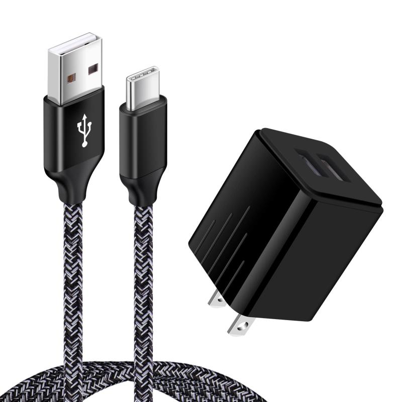 ANNIBER「アンドロイド携帯充電器 1個+USB Type Cケーブル1本*2M」USB急速充電器 タイプC充電ケーブル ACアダプター コンセント タイプCケーブル スマホ充電器 急速充電ケーブル USB電源アダプター