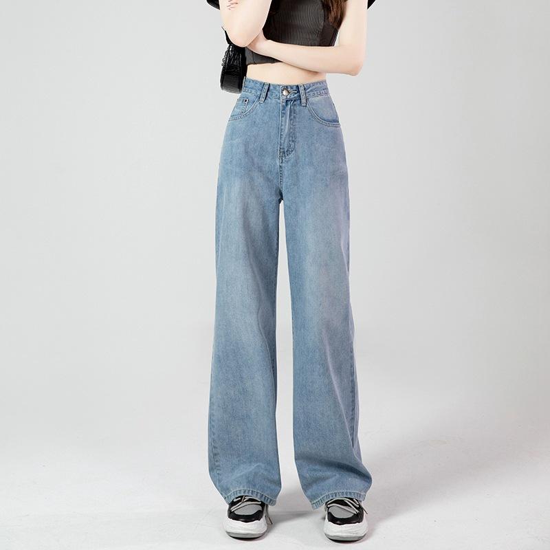 ・カテゴリ: デニムパンツ・素材: 綿（70%超〜80%以下）・スタイル: カジュアル、通勤・パンツ丈: フルレングス・ウエスト: ハイウエスト・厚み: レギュラー・デザイン: ウォッシュ加工・カラー展開: ライトブルー、レトロブルー、ダー...