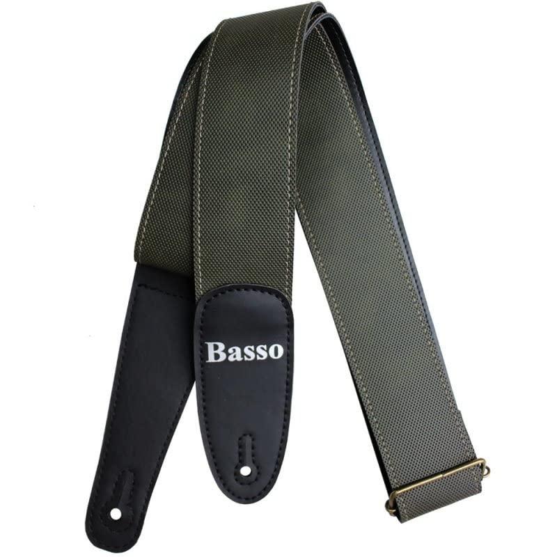 BASSOギターストラップ EX 33 Army Green Attack シリーズBASSOギターストラップAttack シリーズ幅:約50 mmMAX:約1450 mmMIN:約900 mm