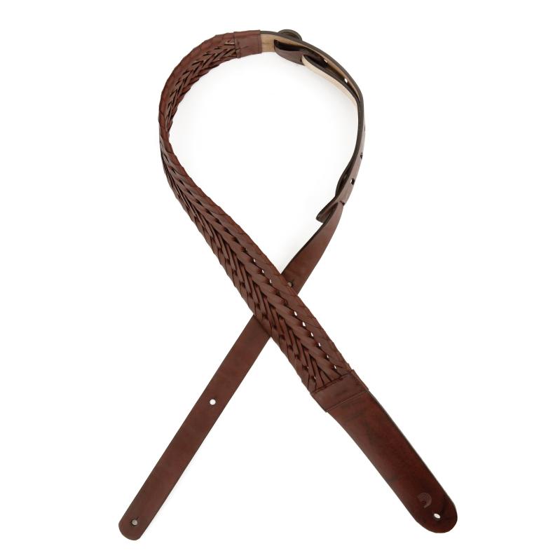 Planet Waves by D'Addario プラネットウェーブス ギターストラップ Madison Collection Braided Leather Guitar Strap L25S1501 Brown 【】Madison C...