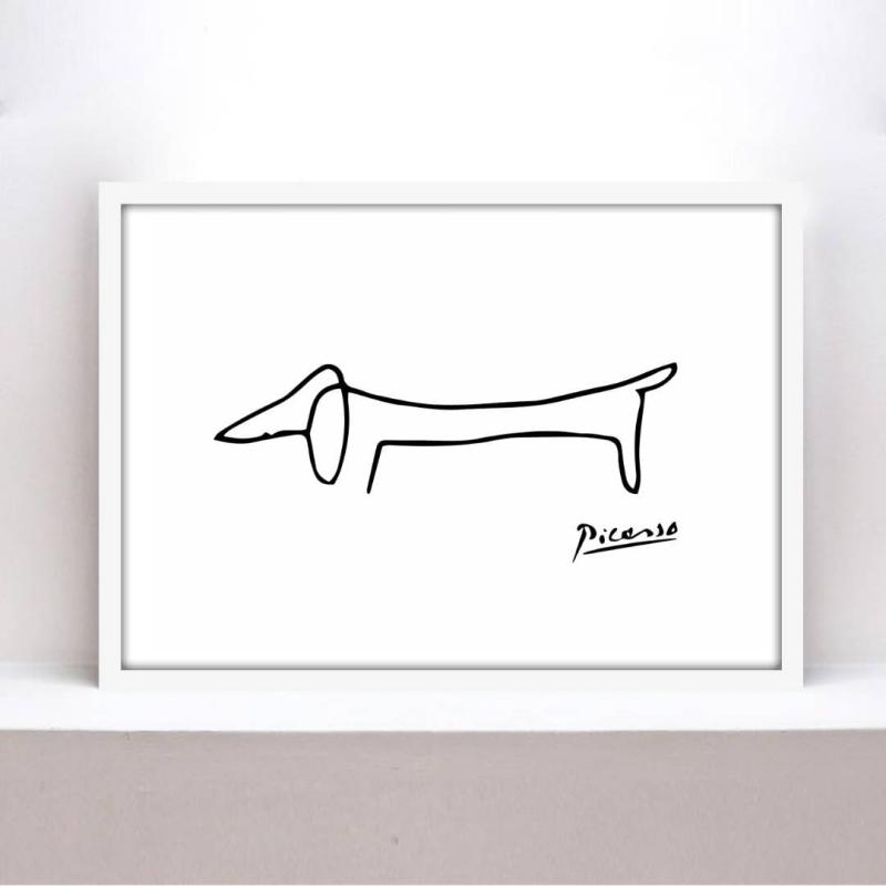 ピカソ 可愛い犬の絵 A4サイズ フレーム付き アートポスター ポスターaoiproポスターと額縁のセット商品です。発色が非常に綺麗なのが特徴で、アート作品に適した厚手印画紙を使用しており、適度な落ち着いた光沢感があります。額縁は、木材を原...