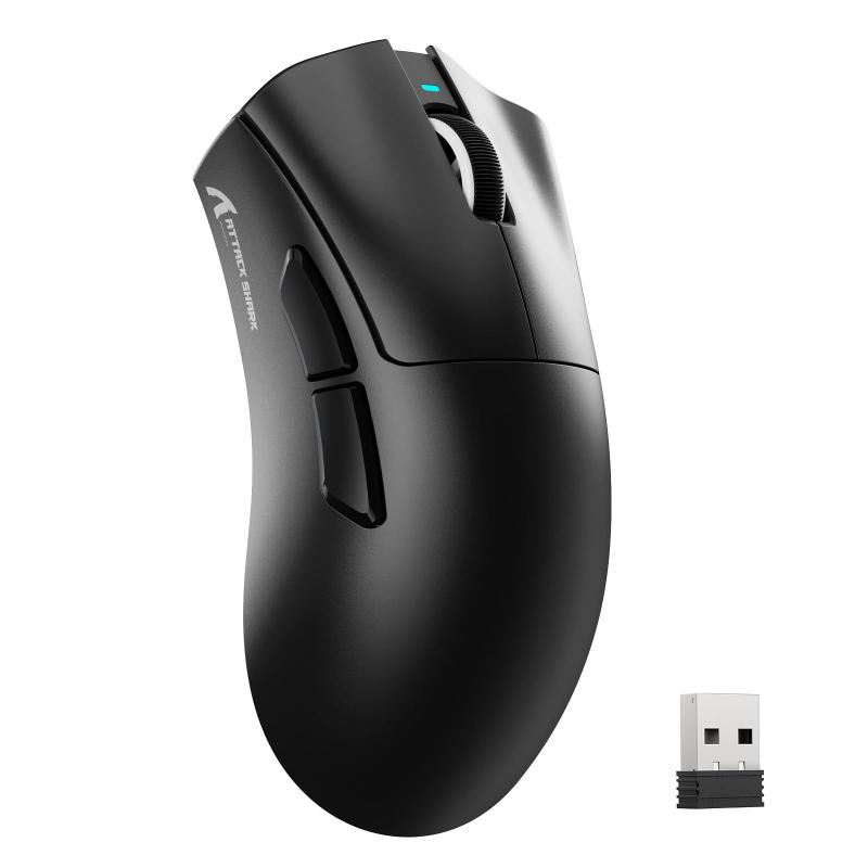 ATTACK SHARK V3 ゲーミングマウス PAW 3311 超軽量 62g±3g BK52820 25000DPI 40G 加速度 三接続モード (2.4G/Bluetooth/USB-C) 1 億回スイッチ 500mAh 大容量バ...