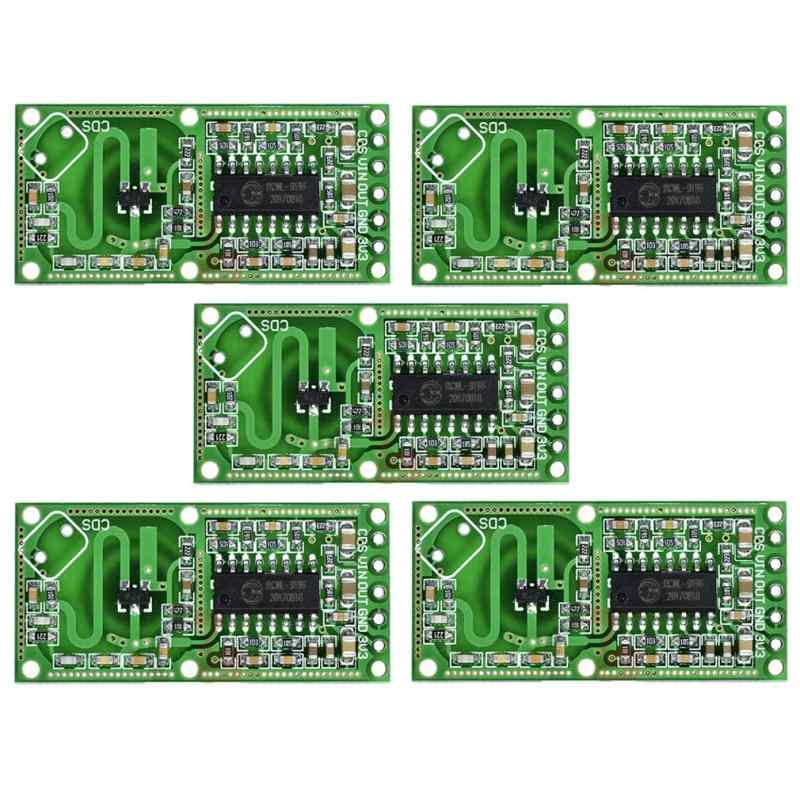 Hailege 5個セット RCWL-0516 RCWL 0516マイクロ波レーダーセンサー人間センサーボディセンサーモジュール誘導スイッチモジュール出力3.3V伝送信号処理制御チップRCWL-9196RCWL-0516 RCWL0516マ...