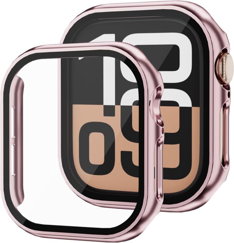 AIYYXX For apple watch 10 ケース 46mm 42mm ガラスフィルム+PCフレーム 一体型 アップルウォッチ10 カバー 46mm 42mm 対応 高透過率 キズ防止 指紋防止 簡単に取り付け・取 全面保護 app...